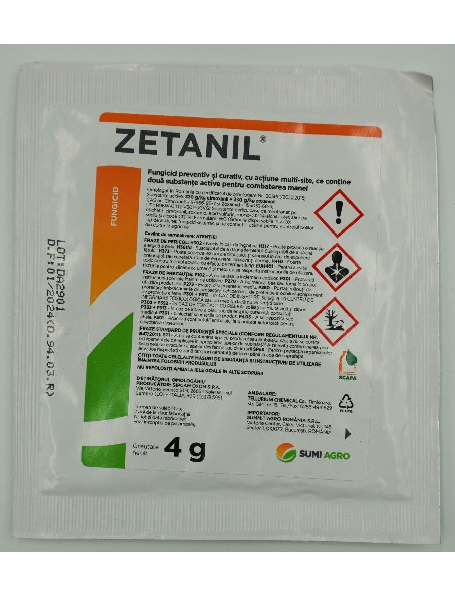 Fungicid ZETANIL - 4g, Sistemic, Mana - Agrosemseed.ro